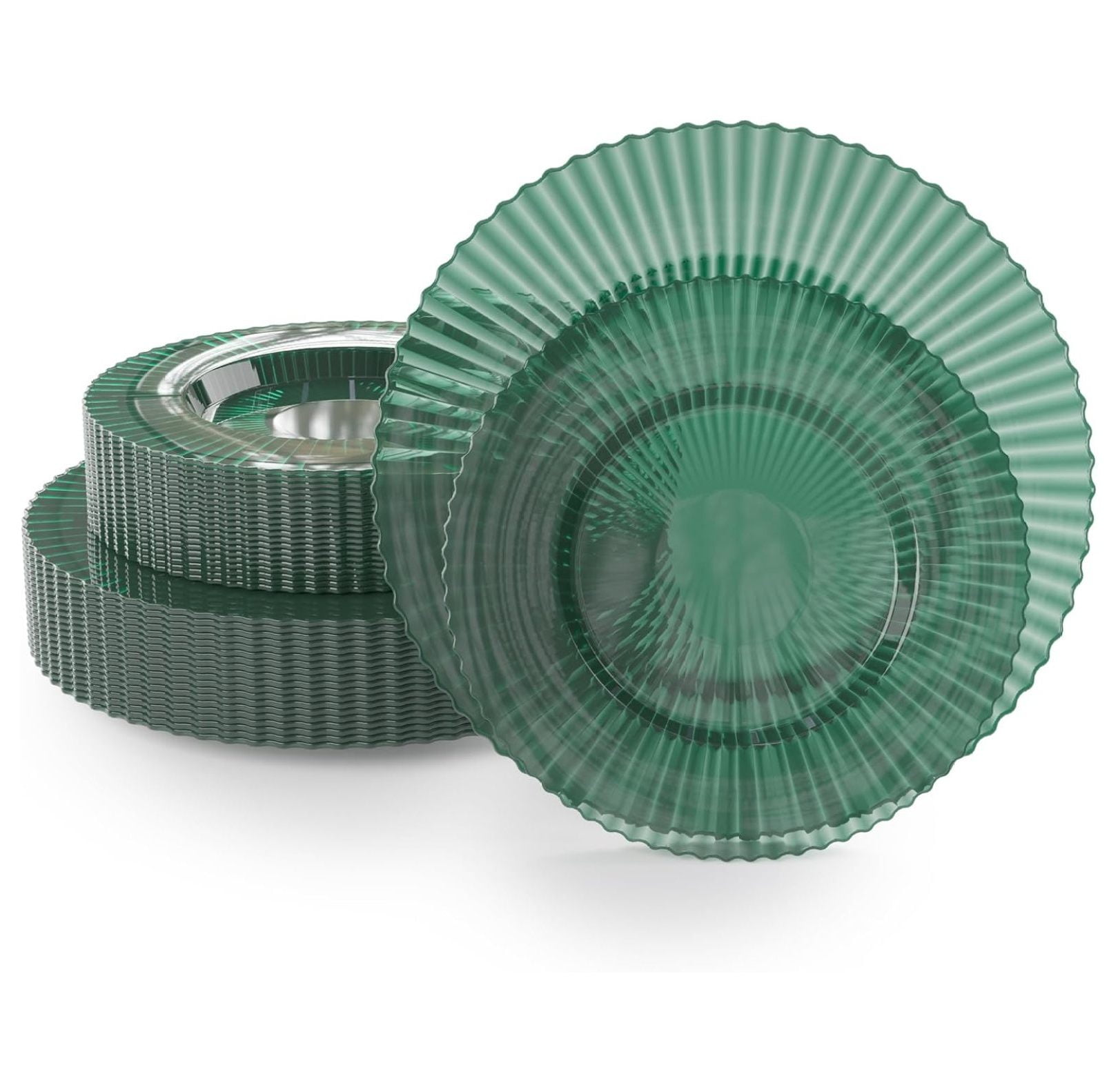 Disposable Plastic Plates Set - 40 Piece Green Party Plates - 9 & 11 ...