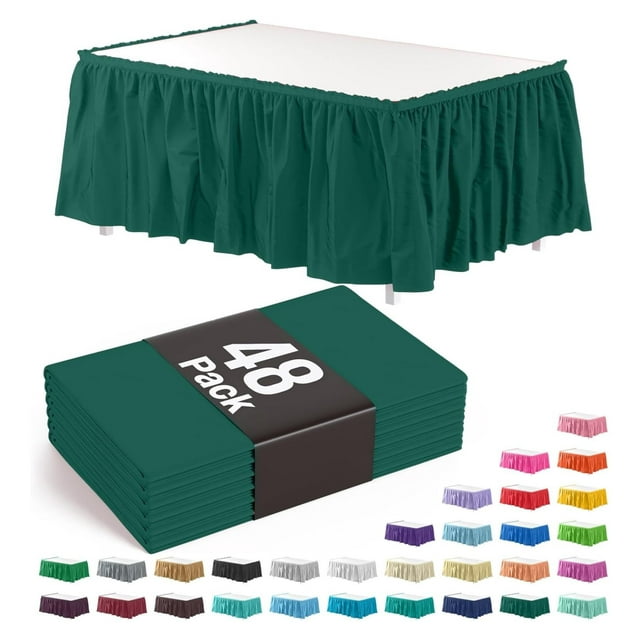 Disposable Plastic Ruffle Table Skirts Pack for Rectangle or Round ...
