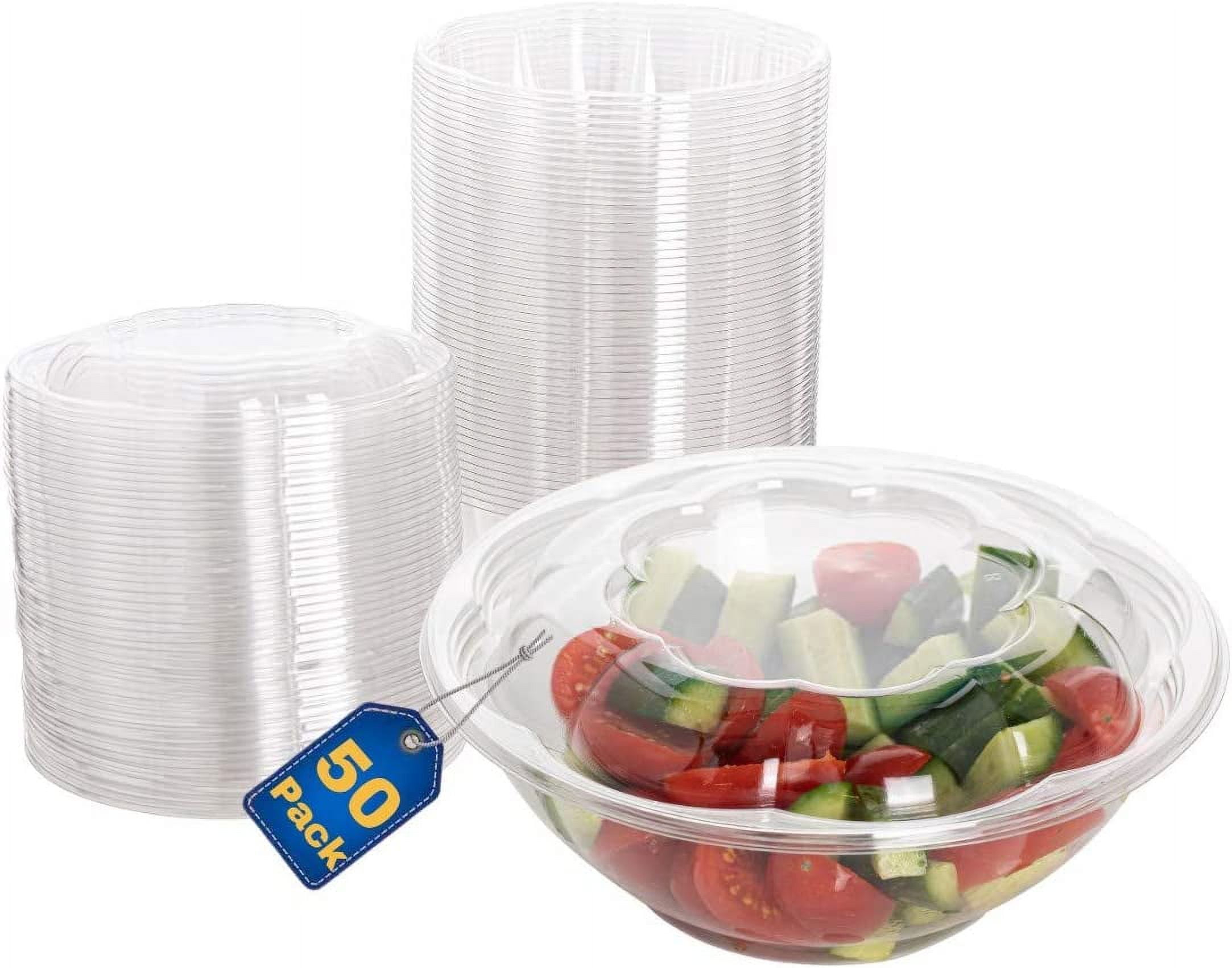 Disposable Plastic Salad Bowls with Airtight Lids Ideal for Meal Prep ...