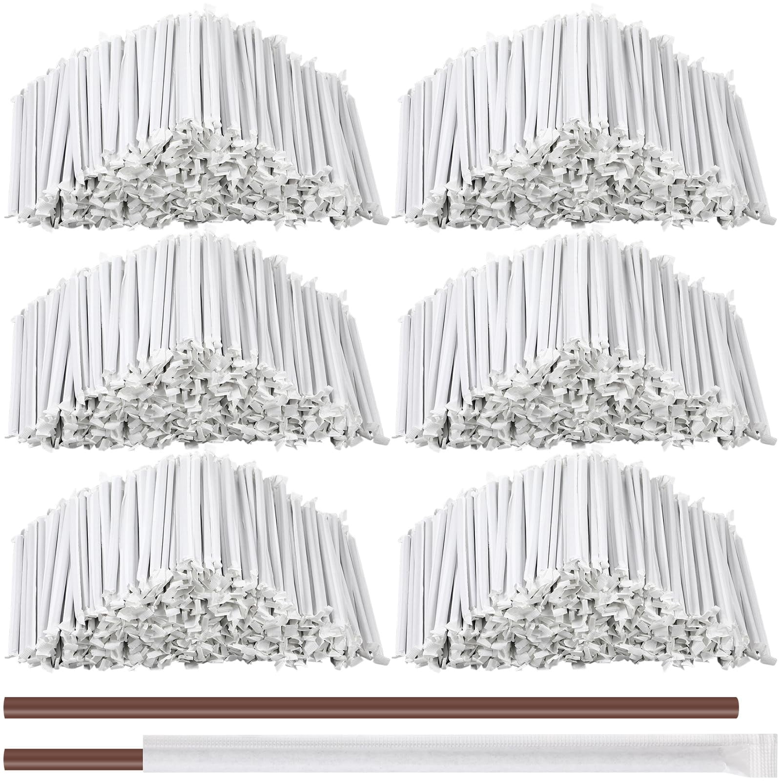 Disposable Plastic Straws – Individually Wrapped, Straight Long ...