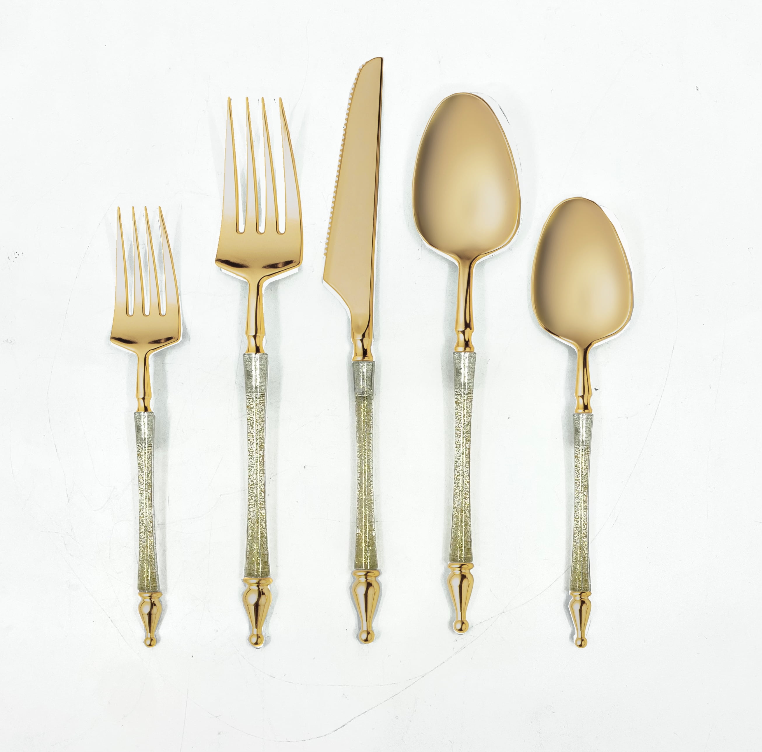 Disposable Plastic Stunning, Sophisticate Collection Silver/Gold Top ...