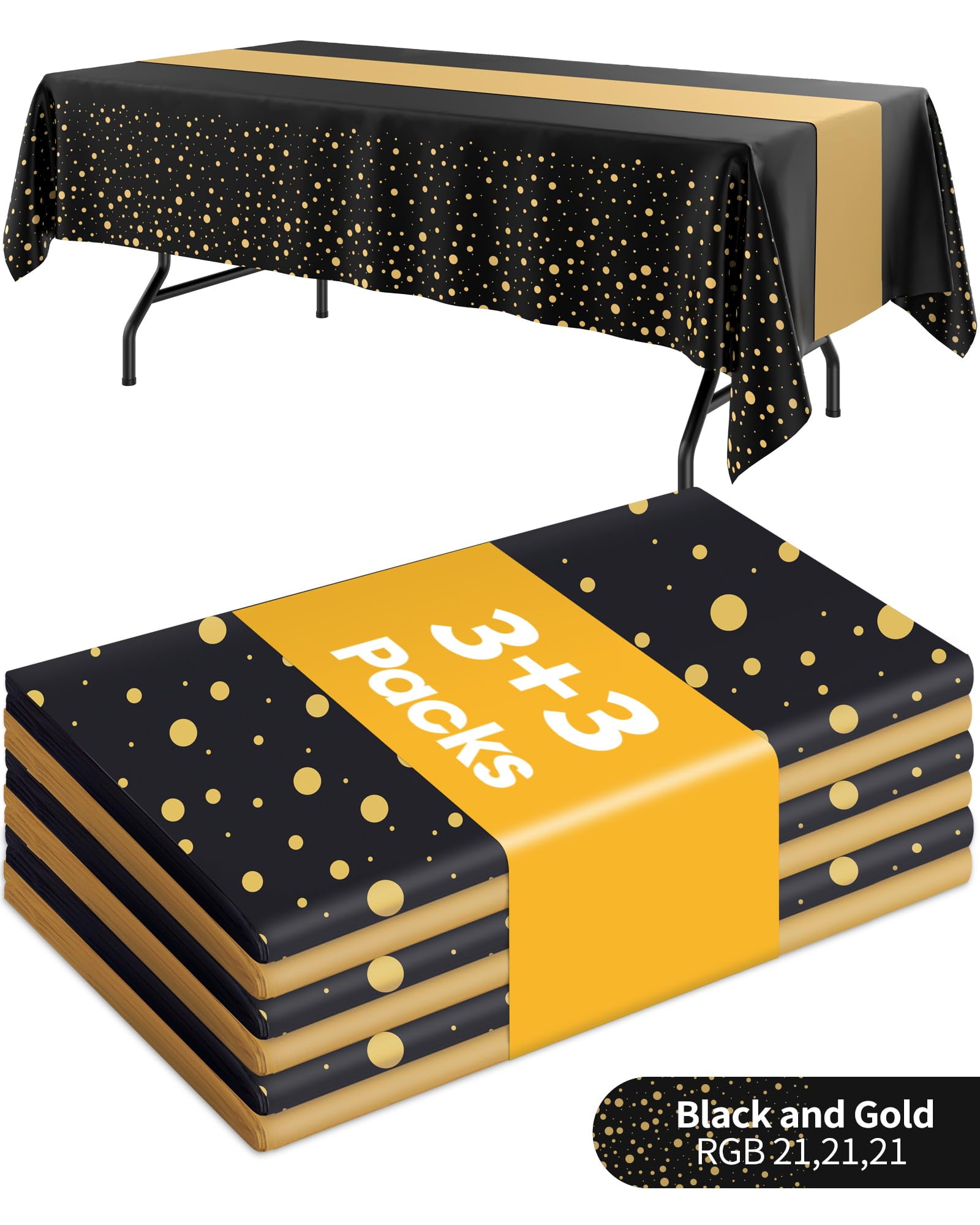 Disposable Plastic Table Cloth with Runner Set, 3+3 Pack Graduation ...