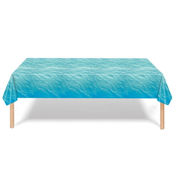 Disposable Plastic Tablecloth Set with Ocean Blue Underwater Theme for ...