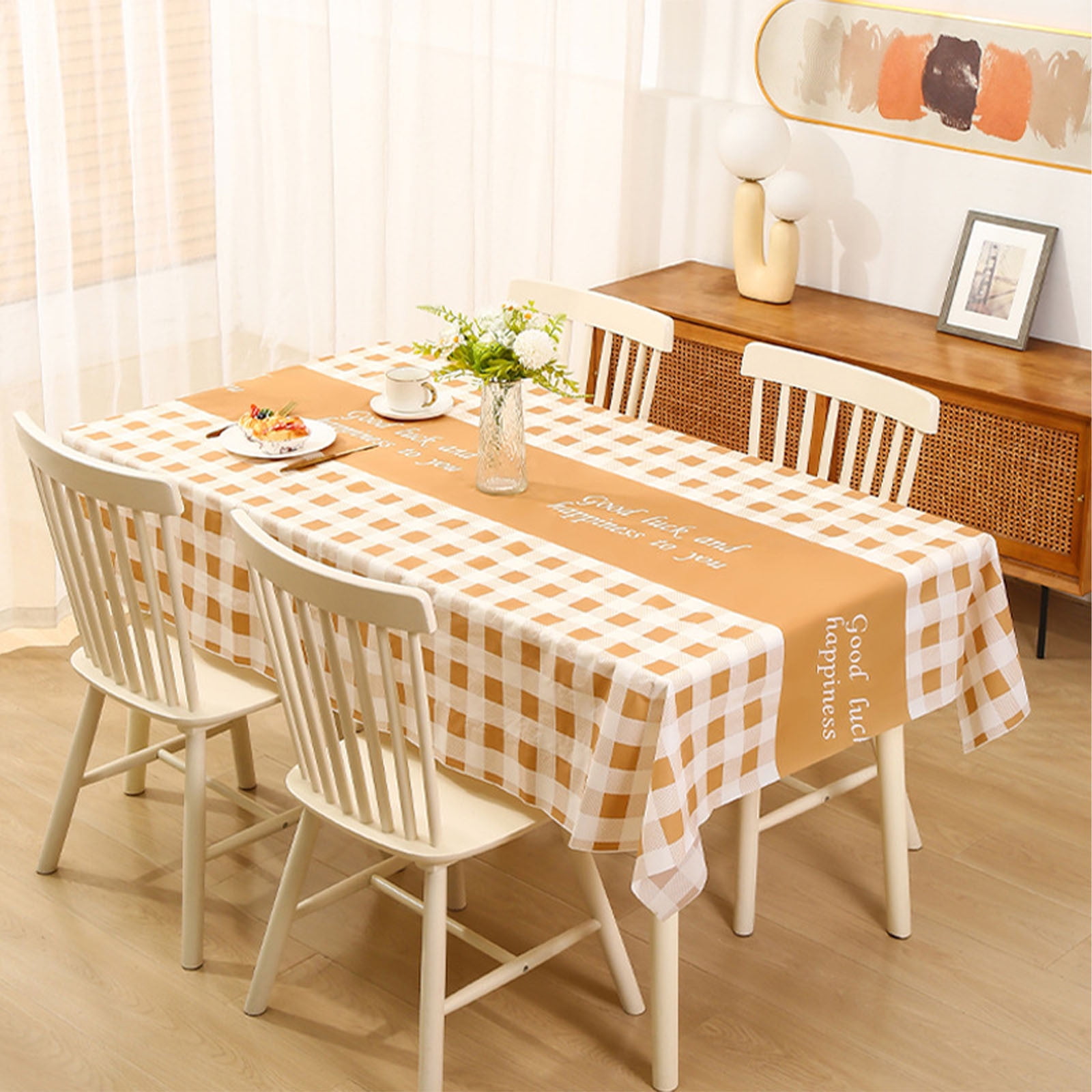 Disposable Plastic Tablecloth | Washless Plaid Table Mat | 137Cm Width ...