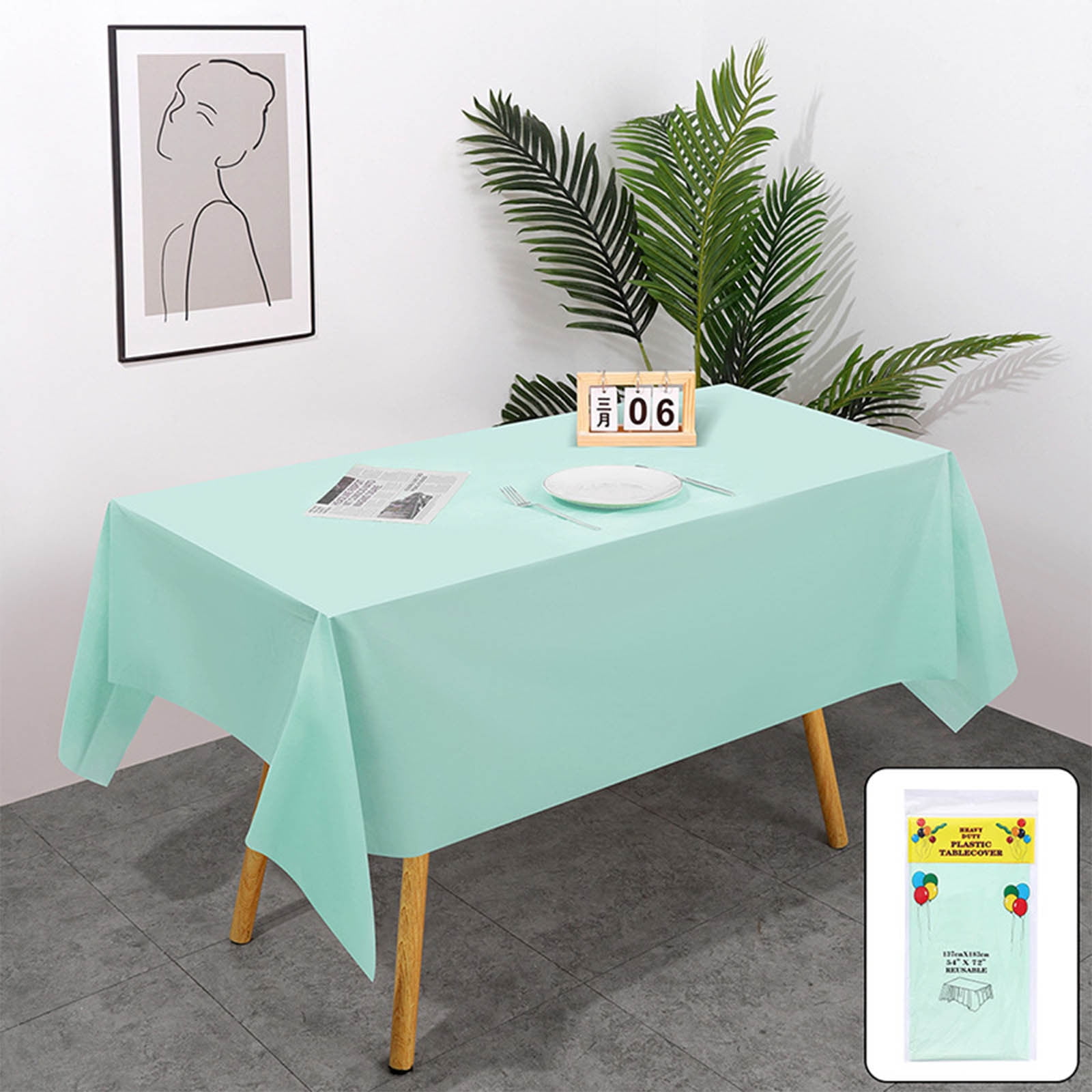 Disposable Plastic Tablecloths Rectangular Party Table Covers ...