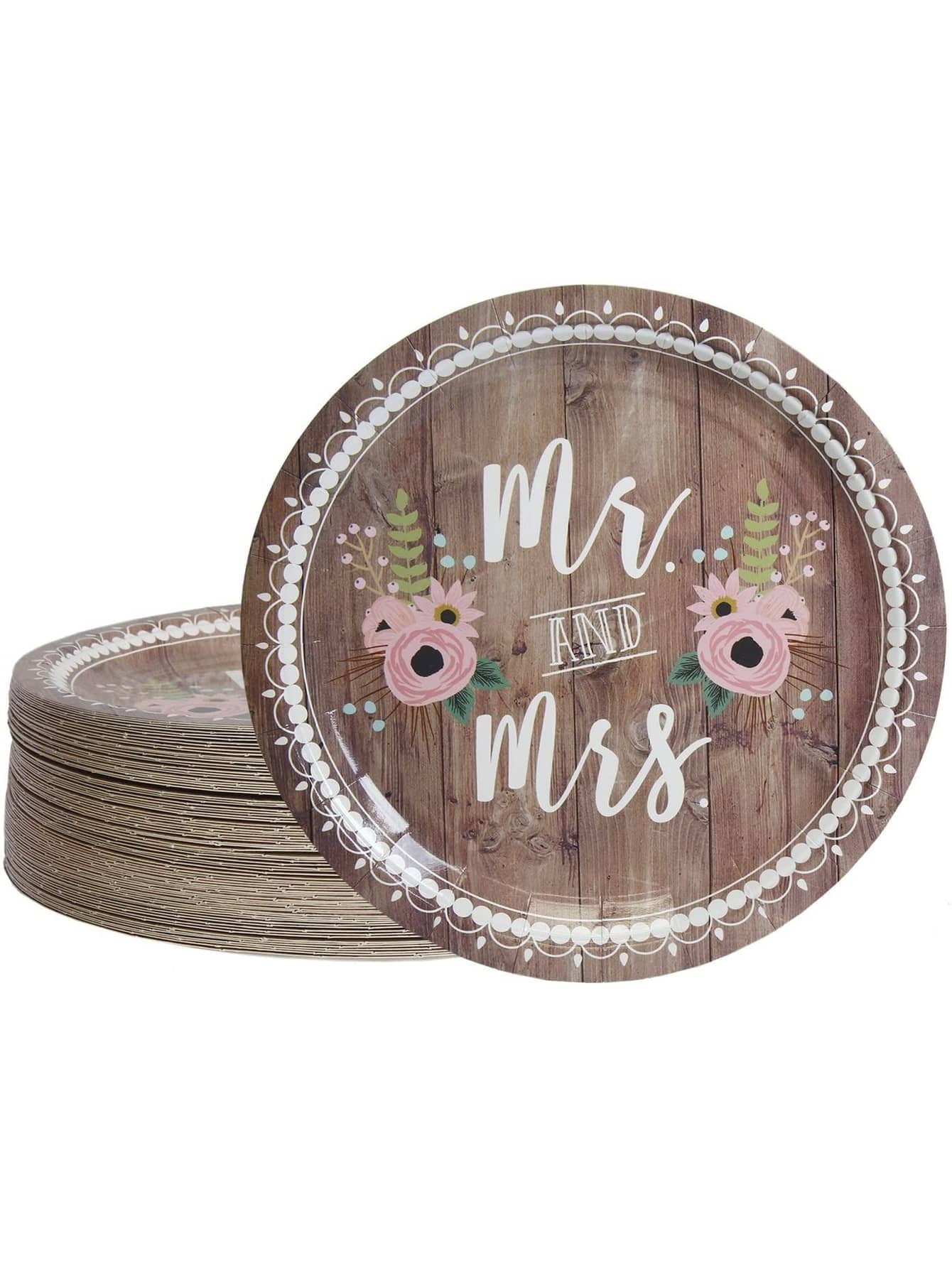 Disposable Plates - 80-Count Paper Plates, Wedding Party Supplies For ...