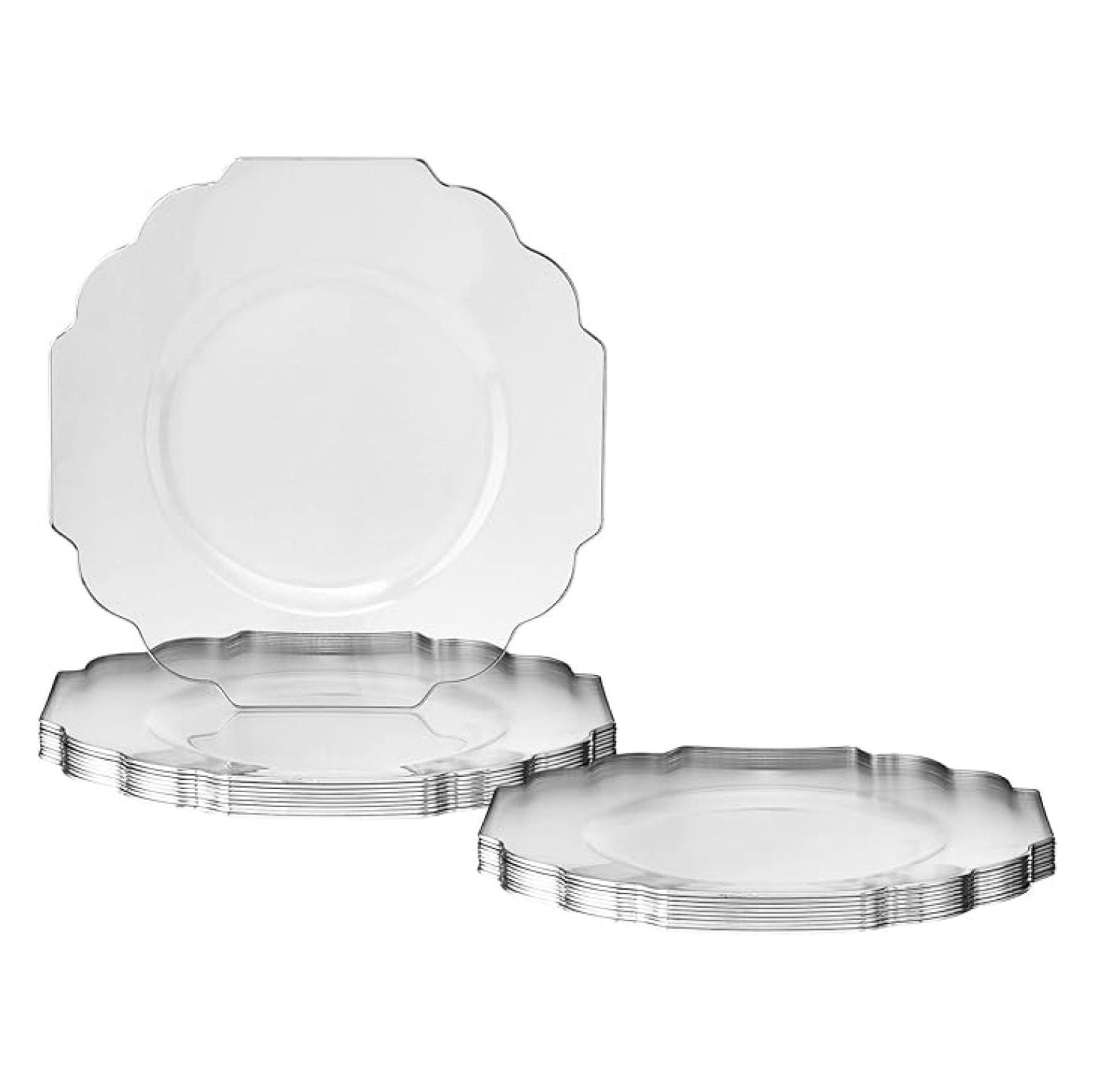 Disposable Plates for Party - 10pc Heavy Duty Plastic Salad Plates 8.75 ...
