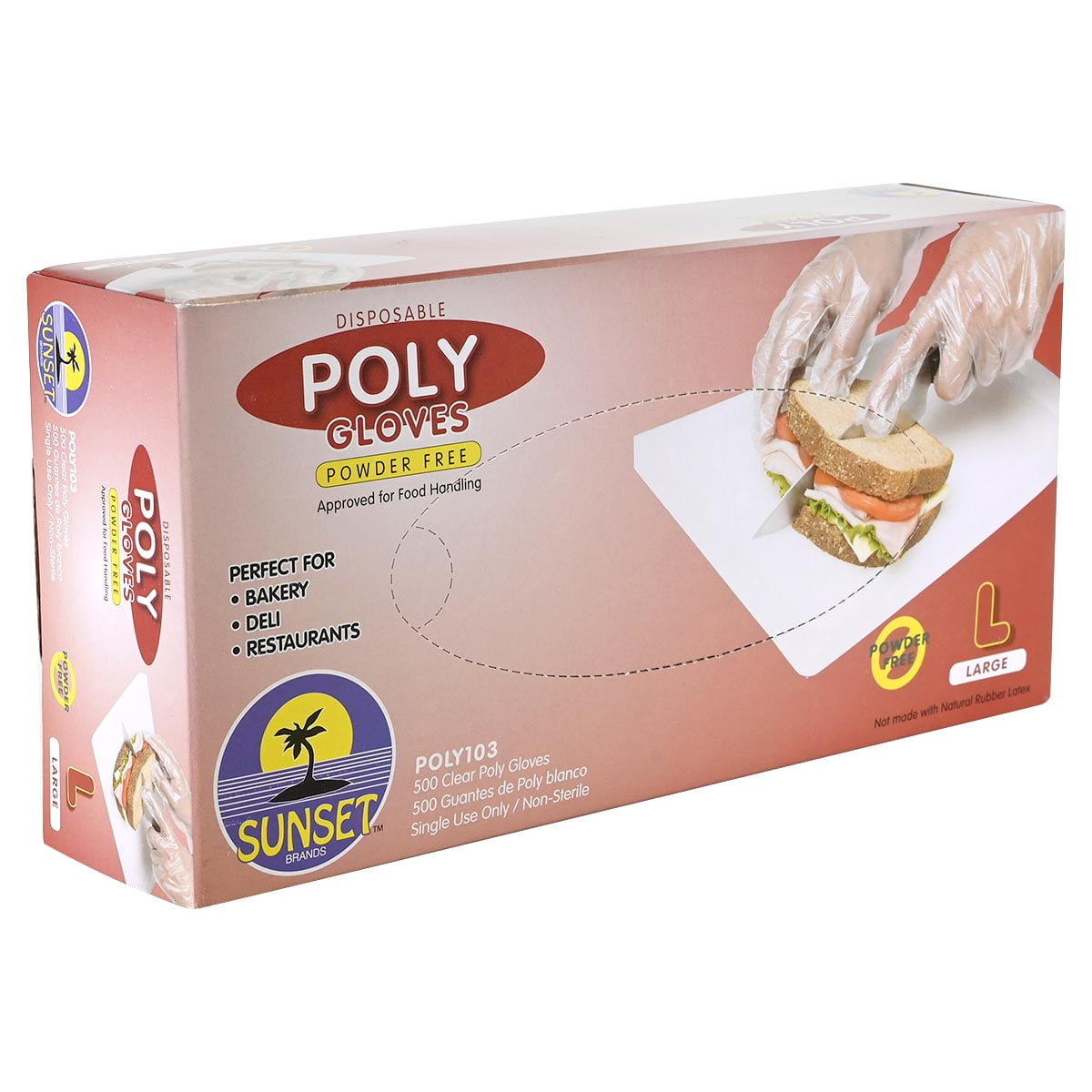 Disposable Poly Food Service Gloves, Clear, Large, 500/Box - Walmart.com