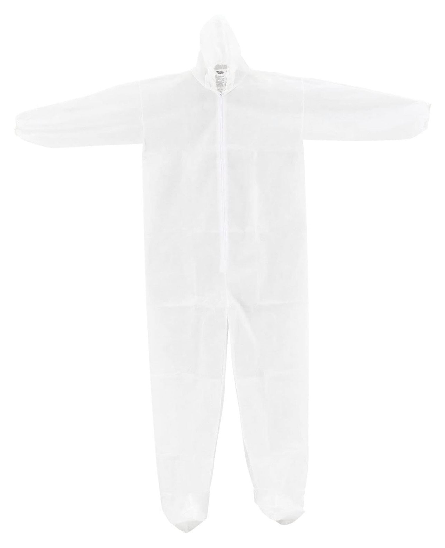 Disposable Polypropylene Coverall, Elastic Hood & Boots, 25/Case ...