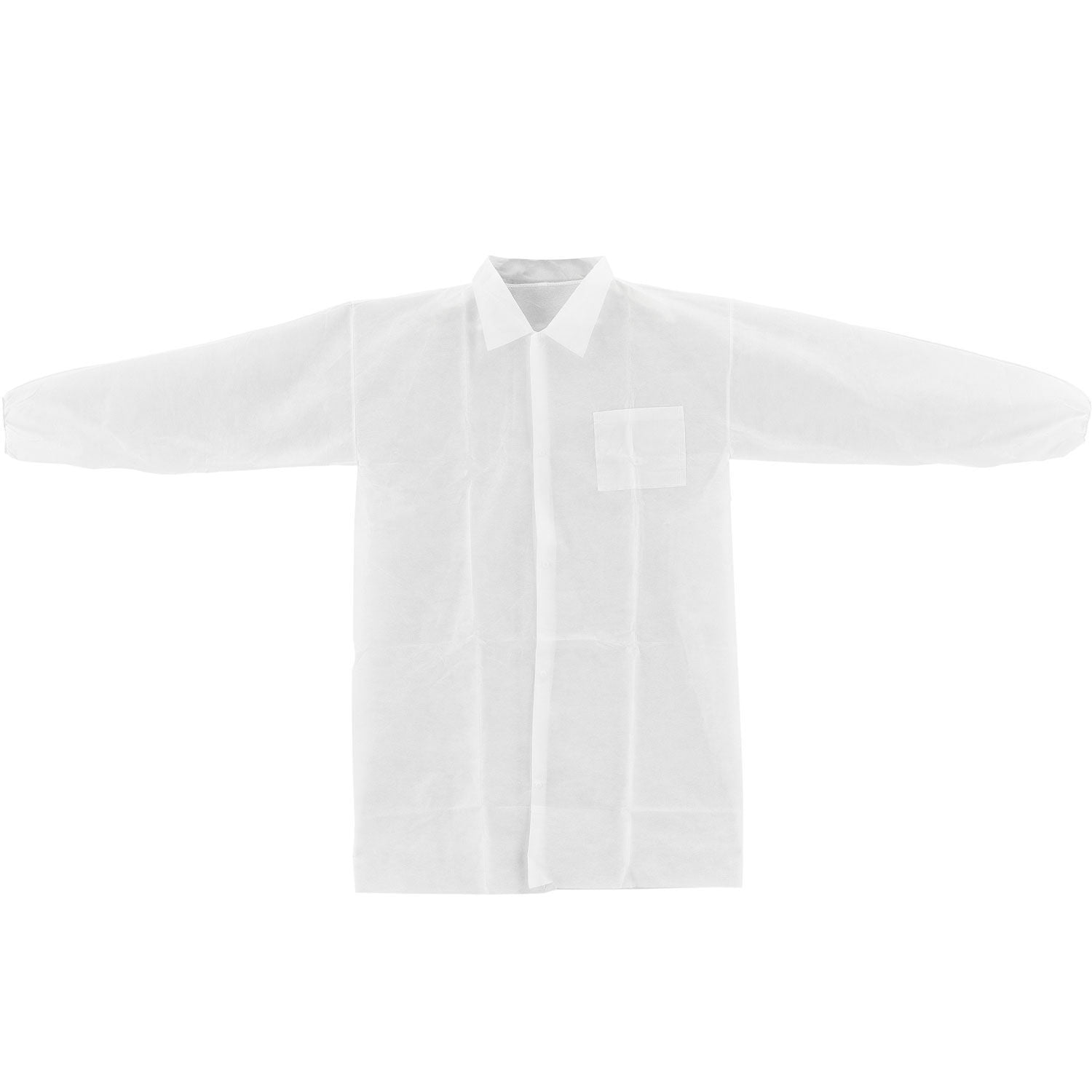 Disposable Polypropylene Lab Coat, 1 Pocket, Elastic Wrists, 2XL, 25 ...