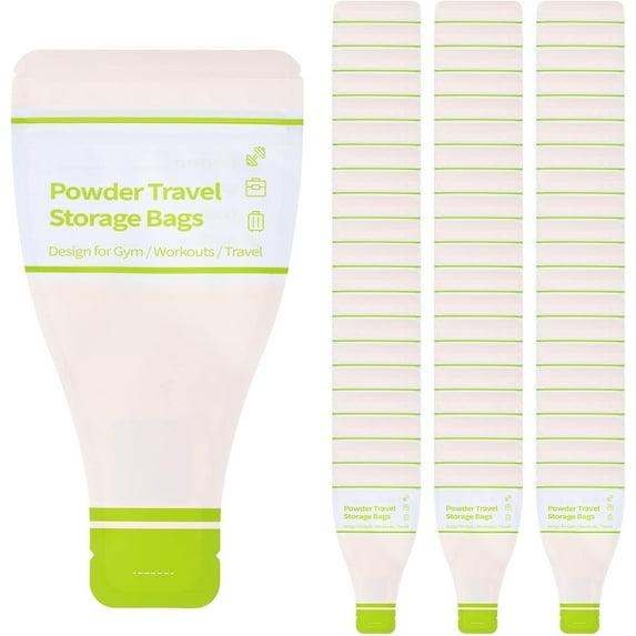 Disposable Powder Travel Storage Bags, 60 Pack Leakproof Single-Use ...