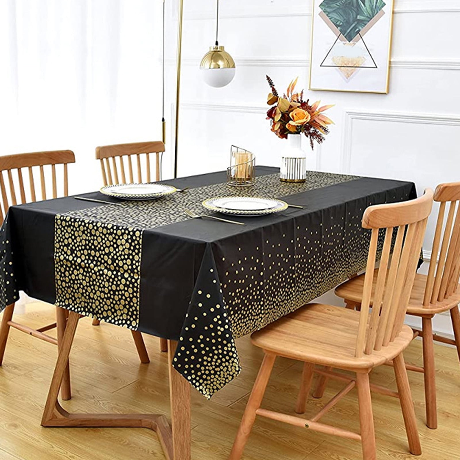 Disposable Printed Plastic Tablecloth, Thickened Water and Oil Proof ...