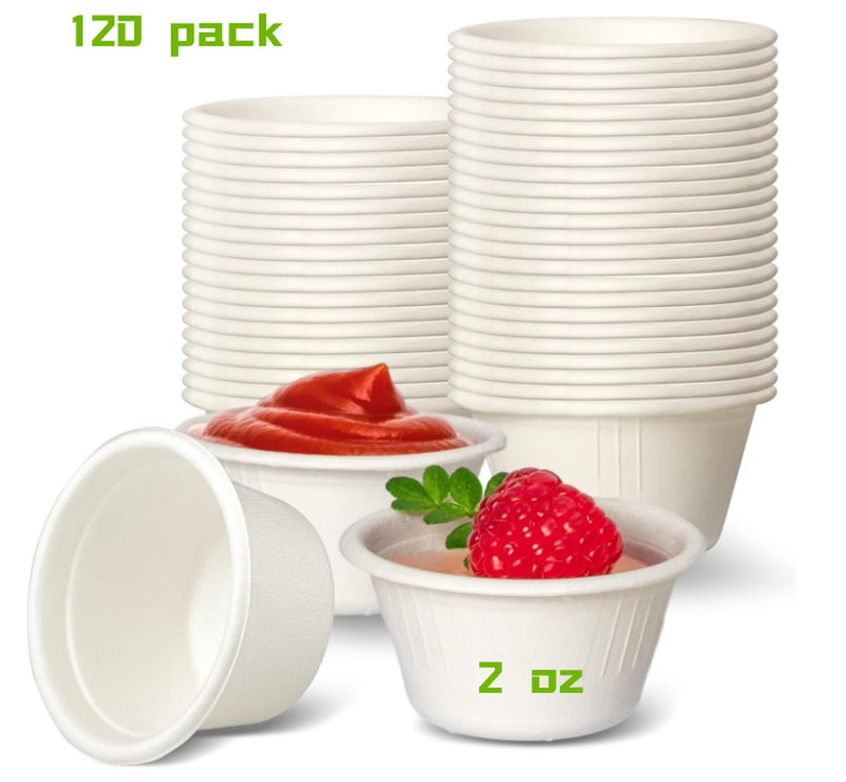 Disposable Pulp Cups 120 Pcs,Eco-Friendly Biodegradable Food Cups ...