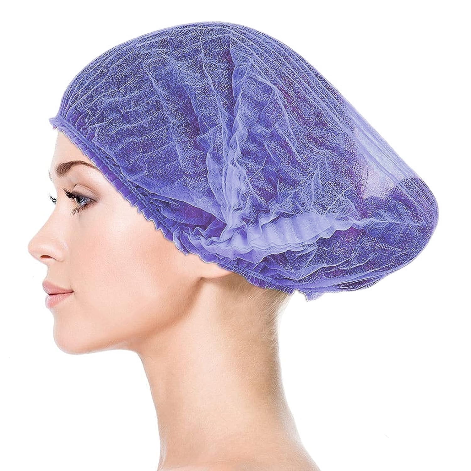 Smilco Disposable Purple Hairnet for Medical, Food Service, and Spa 21 ...