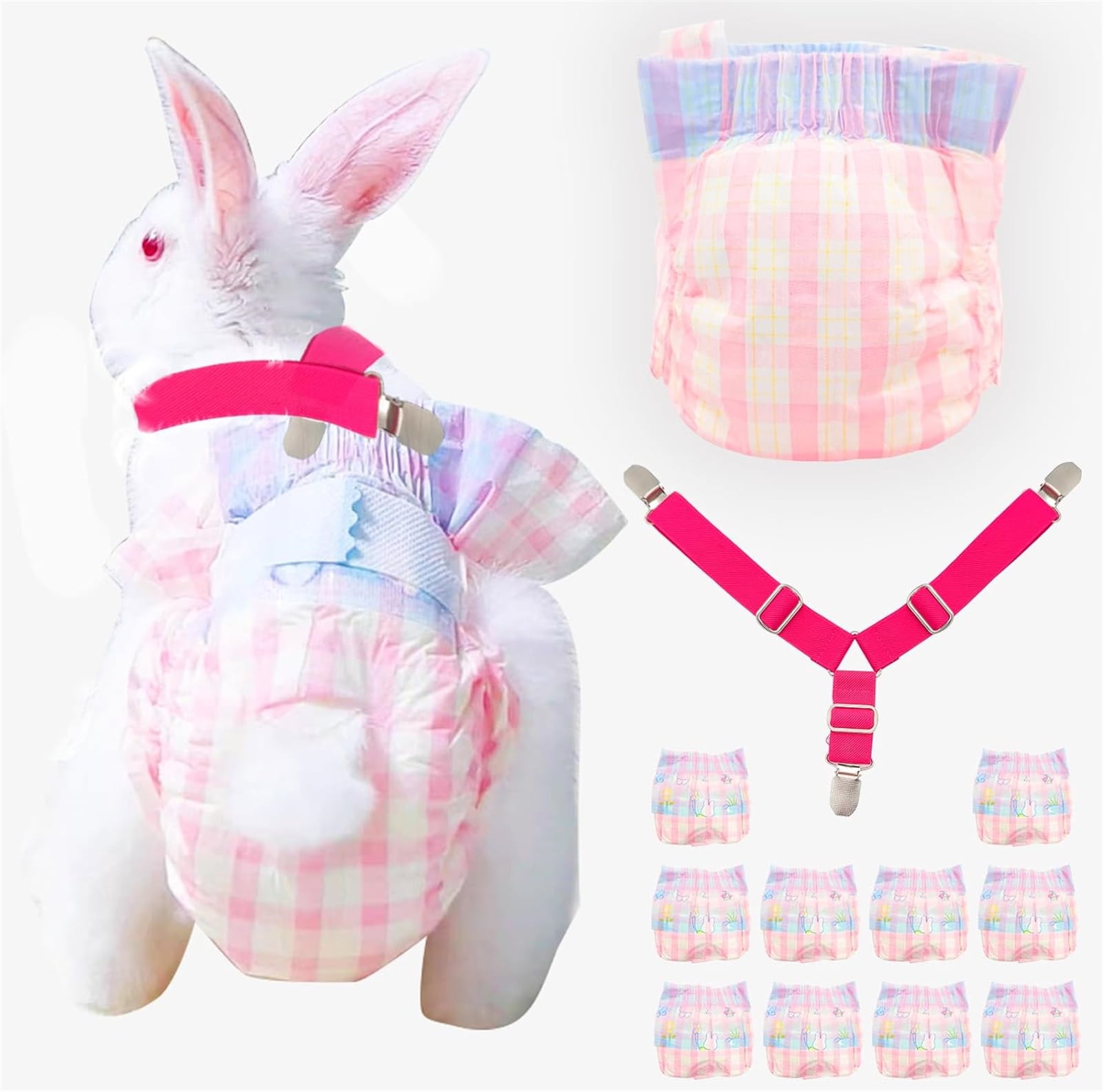 Disposable Rabbit Diapers,Small Pee Pads,with Rabbit Suspenders for ...