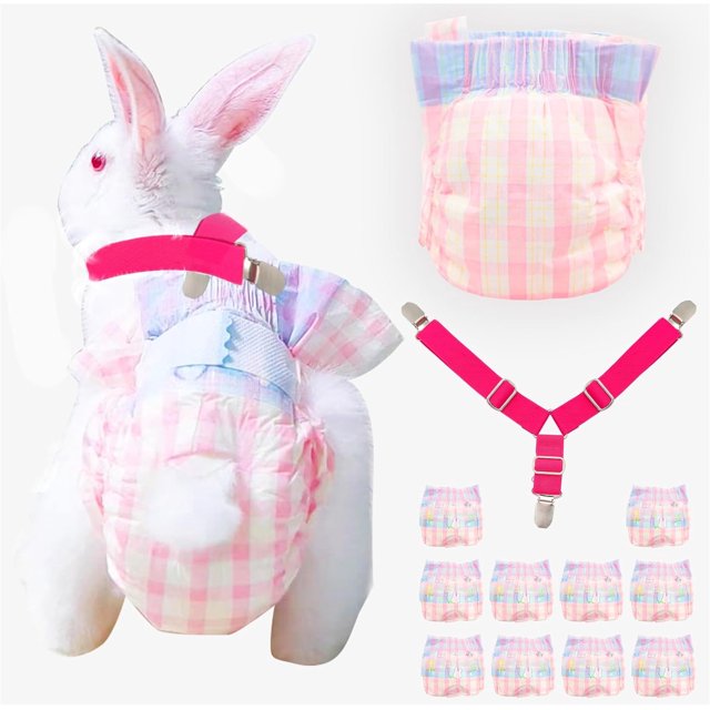Disposable Rabbit Diapers,Small Pee Pads,with Rabbit Suspenders for ...