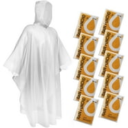 Better Office Products Disposable Clear Rain Ponchos with Hood for ...