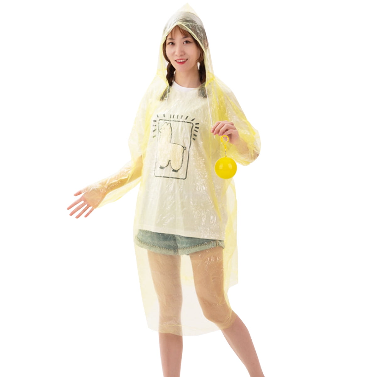 Disposable Rain Ponchos for Adults/kids (6 Pack) Thicker Emergency ...