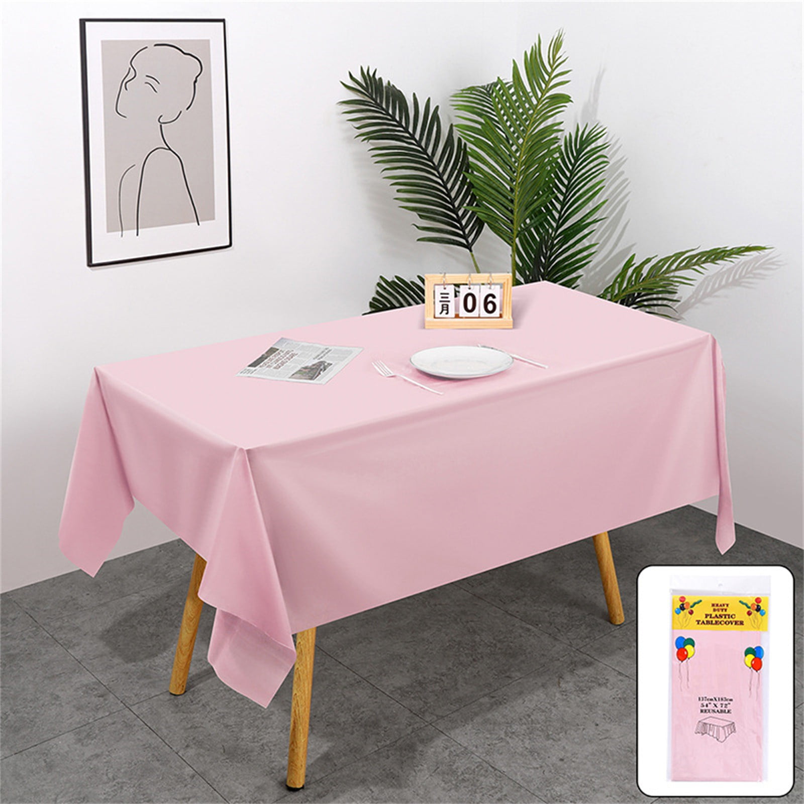 Disposable Rectangular Plastic Tablecloth for Party Dining Indoor ...