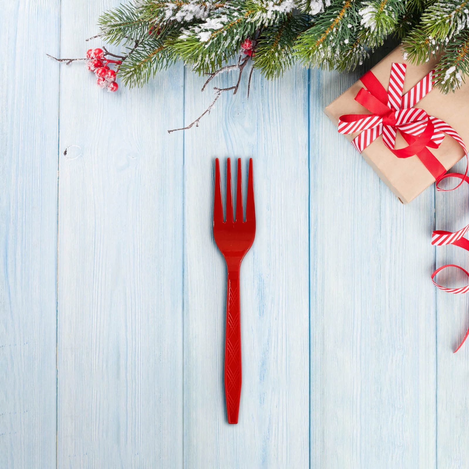 Disposable Red Plastic Forks 50 PcsHeavy Duty Red Plastic Disposable ...