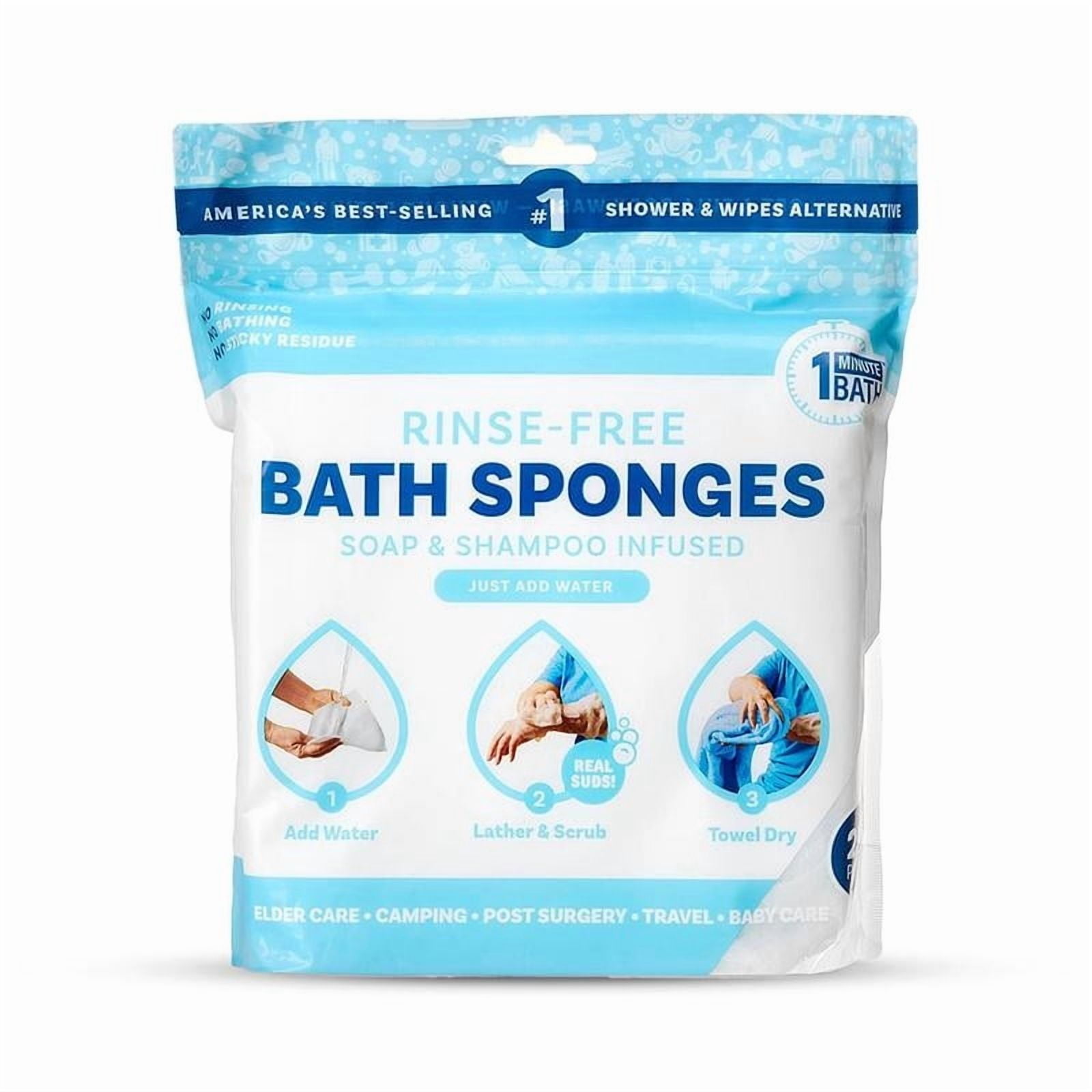 Disposable Rinse Free Bathing Wipes - 25 Pack - All-in-1 Single Use ...