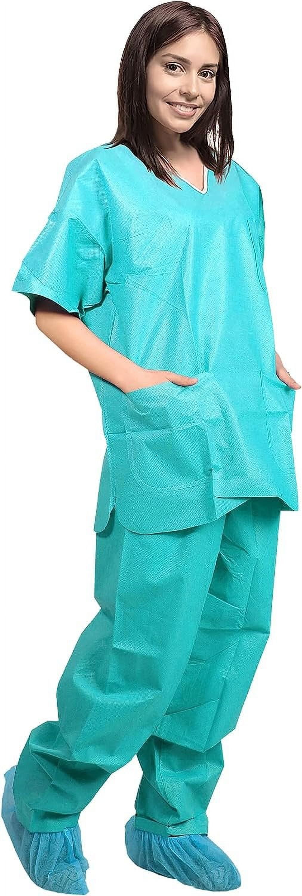 Disposable Scrubs Top and Bottom, 1 Suit, Teal Small Disposable Suit ...