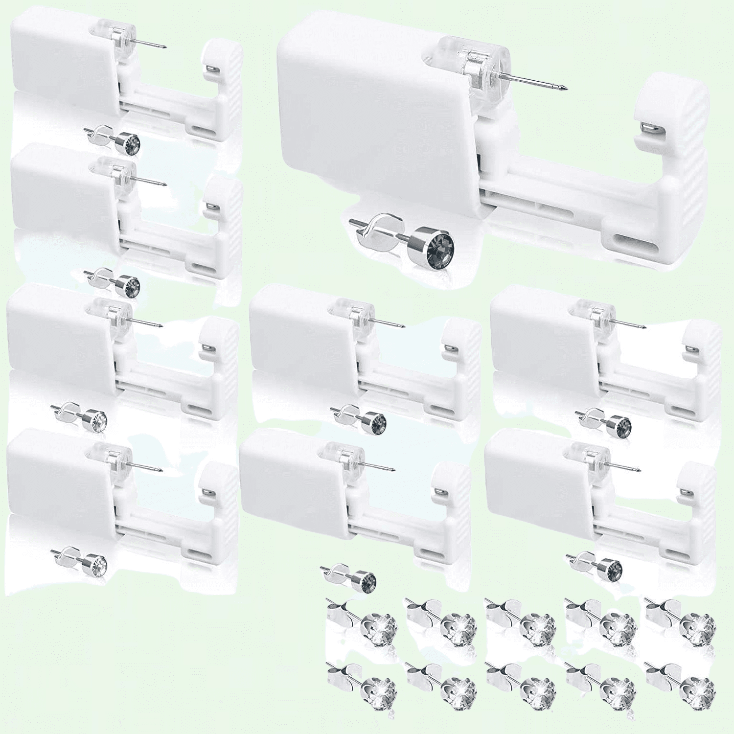 Disposable Self Ear Piercing Kit, 10 Packs with Stainless Steel Earring ...