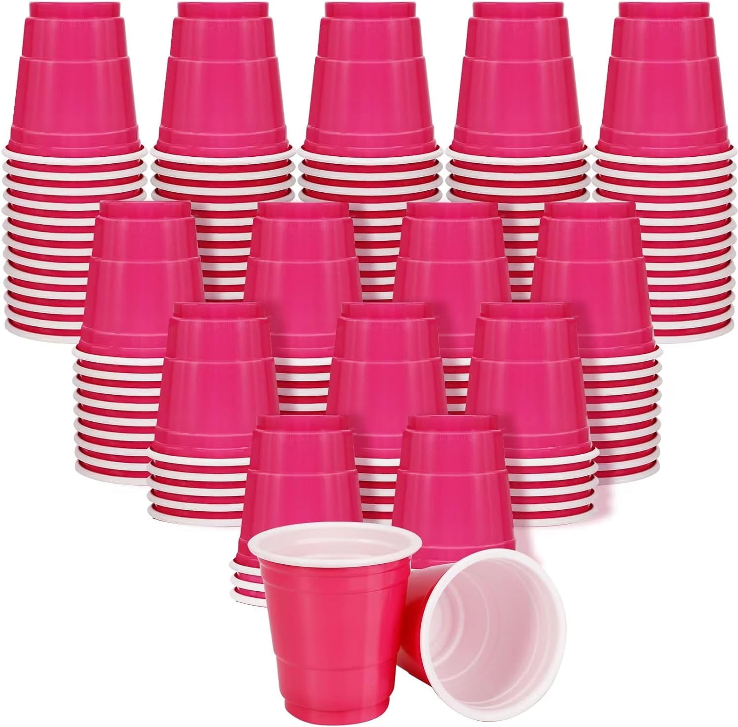 Disposable Shot Glasses,100 Count Mini Solo Cups,2oz Plastic Shot Cups ...