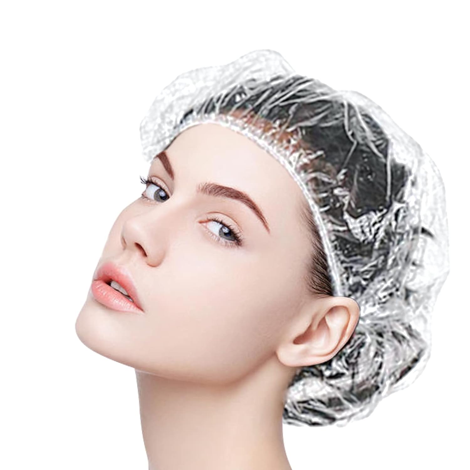 Disposable Shower Caps 200pcs Hair Processing Clear Plastic Caps For ...