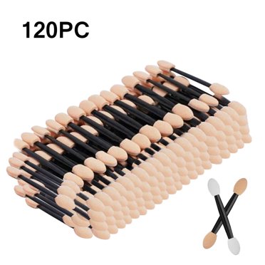 LASHALL 120-Piece Disposable Dual-Sided Eyeshadow Applicators with Long ...