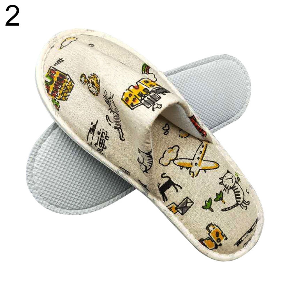 Disposable Slippers Non-Slip Fleece Cloth Closed Toe Spa Slippers for ...