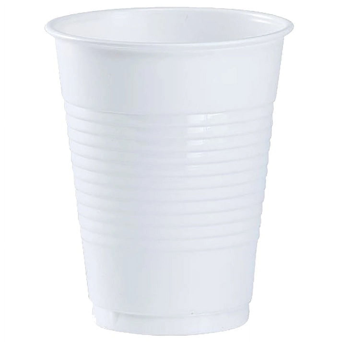 Disposable, Solid Color, Durable Party Dimensions Plastic Cups in White ...