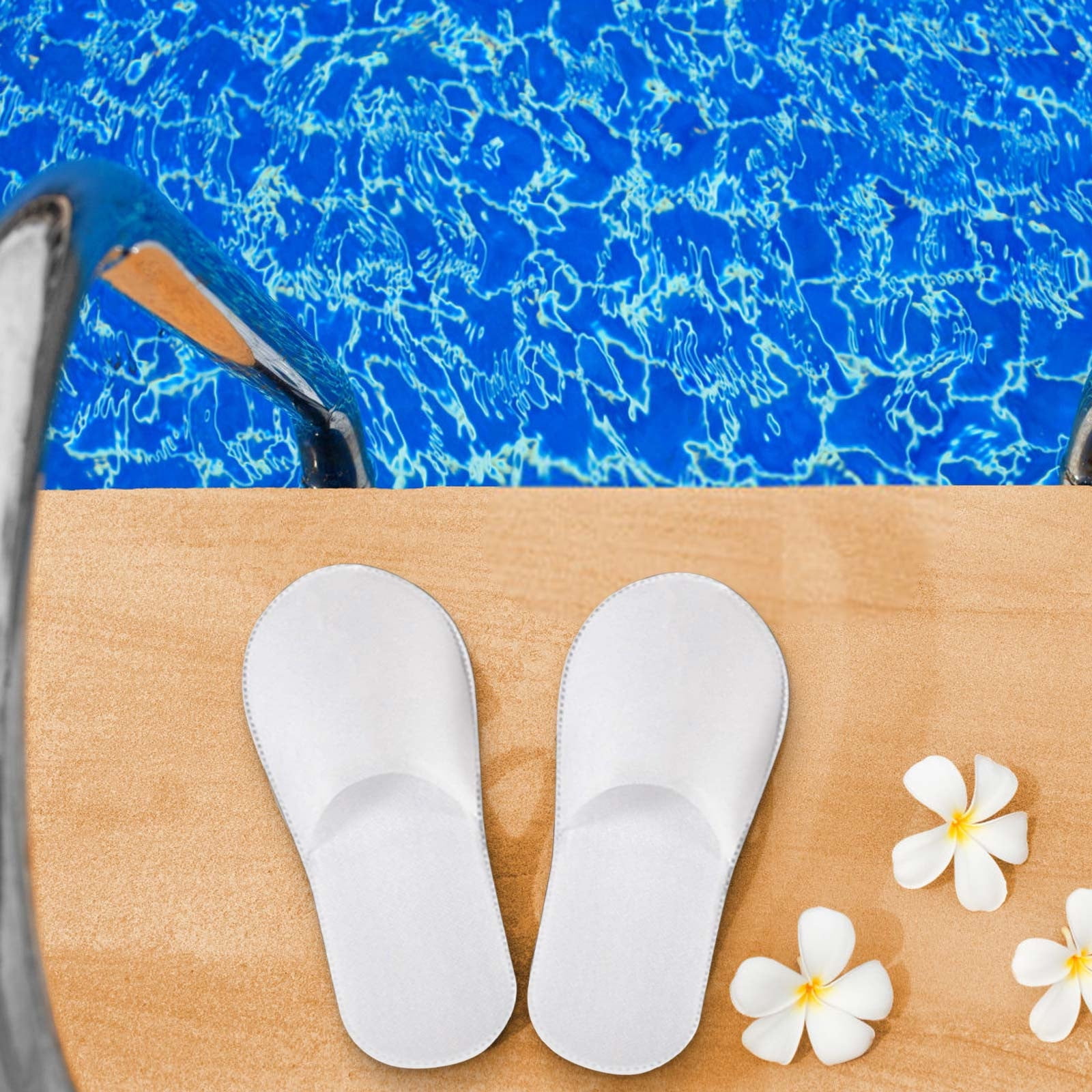 Disposable Spa Slippers, 20 Pairs White Hotel Guest Slippers, Non-Slip ...