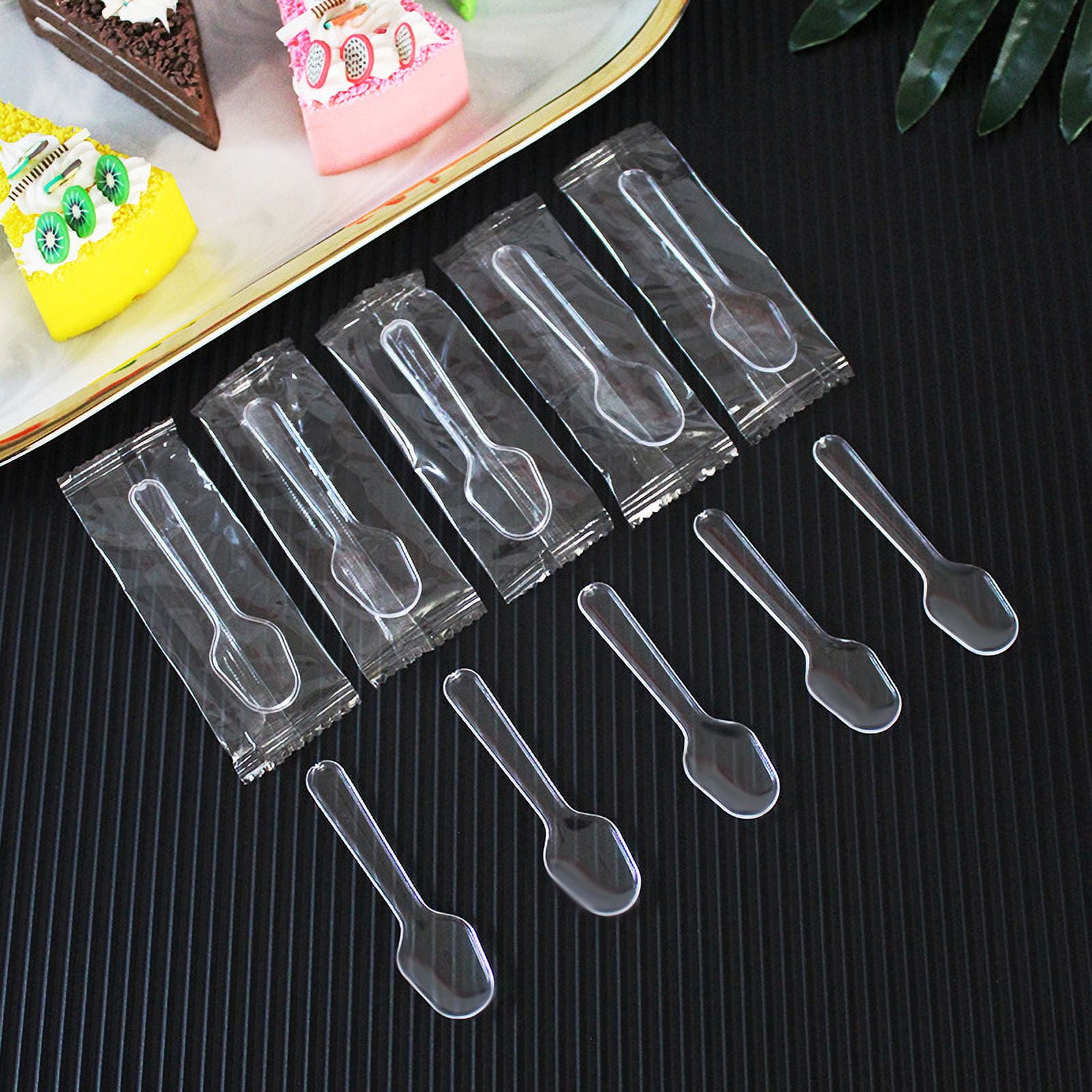 Disposable Spoon Snowball Digging Spoon Plastic Transparent Ice Cream ...