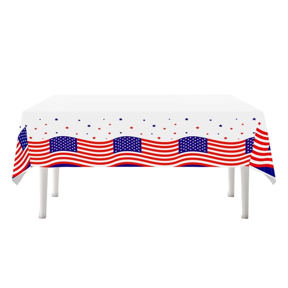 Disposable Star Spangled Plastic Tablecloth Patriotic Printed Table ...