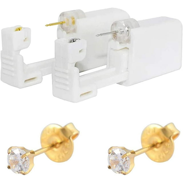 Disposable Sterile Ear Piercing Gun with Studs, Easy and Painless Ear ...