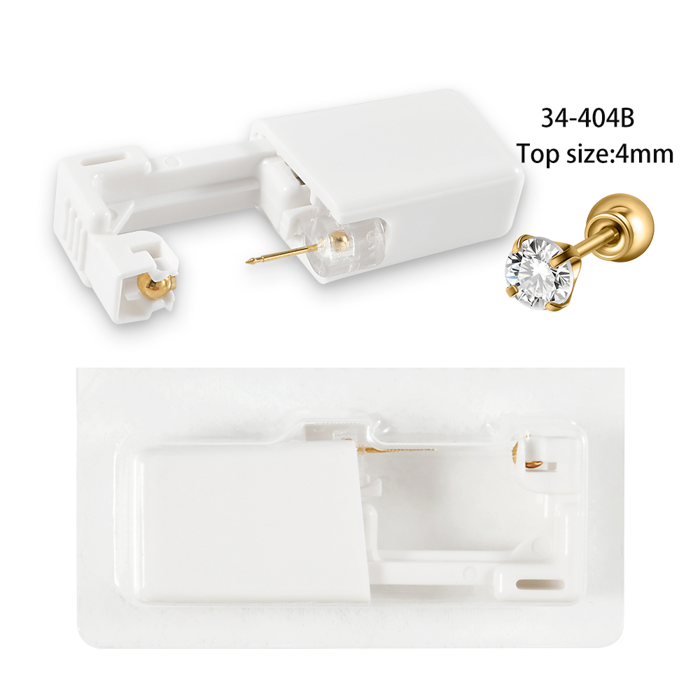 Disposable Sterile Stainless Steel Zircon Second Generation Push-in Ear ...