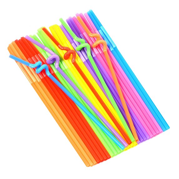 GAXIRE Decorative Straw Plastic Assorted Color for Parties 300Set 12 ...