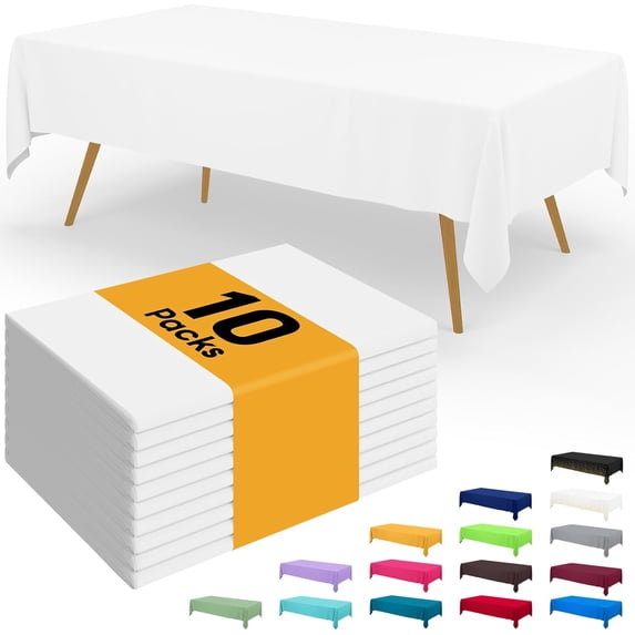 Disposable Table Cloth 10 Pack, 54 x 108 Inch Waterproof Rectangle ...