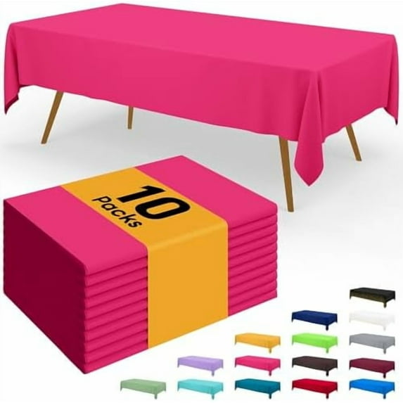 Disposable Table Cloth - 10 Pack, 54 x 108 Inch Waterproof Rectangle ...