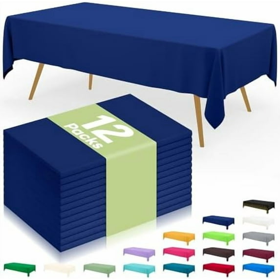 Disposable Table Cloth 12 Pack, 54 x 108 Inch Waterproof Plastic ...