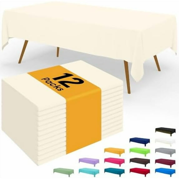 Disposable Table Cloth - 12 Pack, 54 x 108 Inch Waterproof Rectangle ...