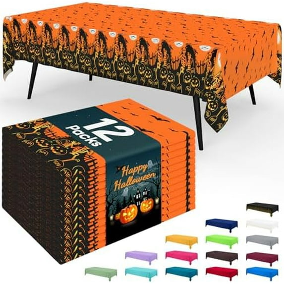 Disposable Table Cloth - 12 Pack, 54 x 108 Inch Waterproof Rectangle ...