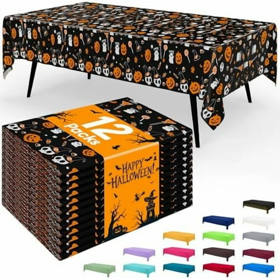Disposable Table Cloth - 12 Pack, 54 x 108 Inch Waterproof Rectangle ...