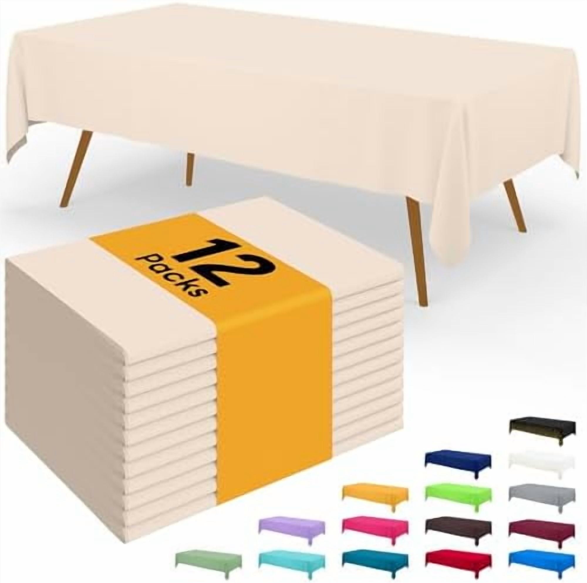 Disposable Table Cloth - 12 Pack, 54 x 108 Inch Waterproof Rectangle ...