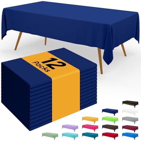Disposable Table Cloth - 12 Pack, 54 x 108 Inch Waterproof Rectangle ...