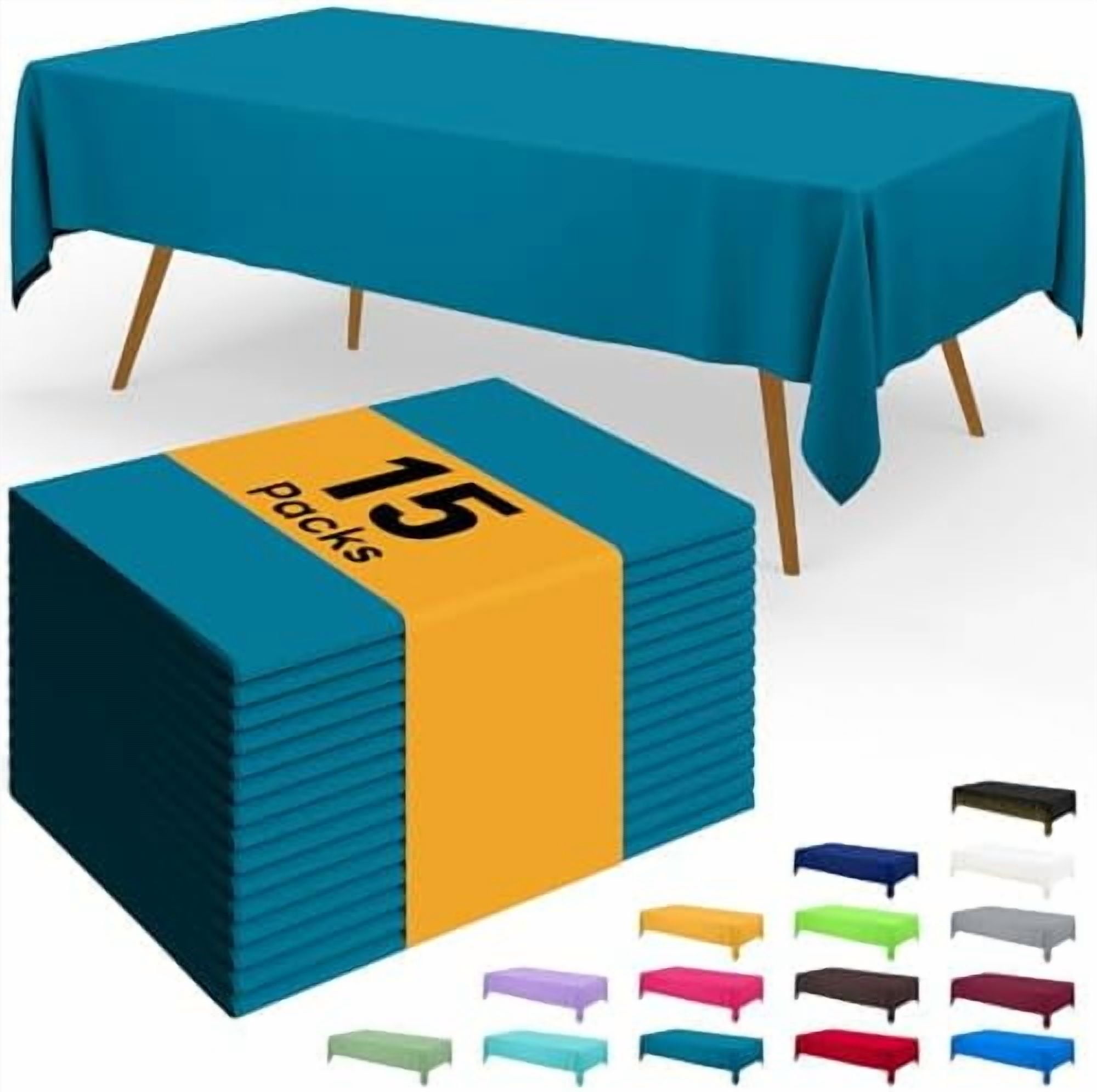 Disposable Table Cloth - 15 Pack, 54 x 108 Inch Waterproof Rectangle ...
