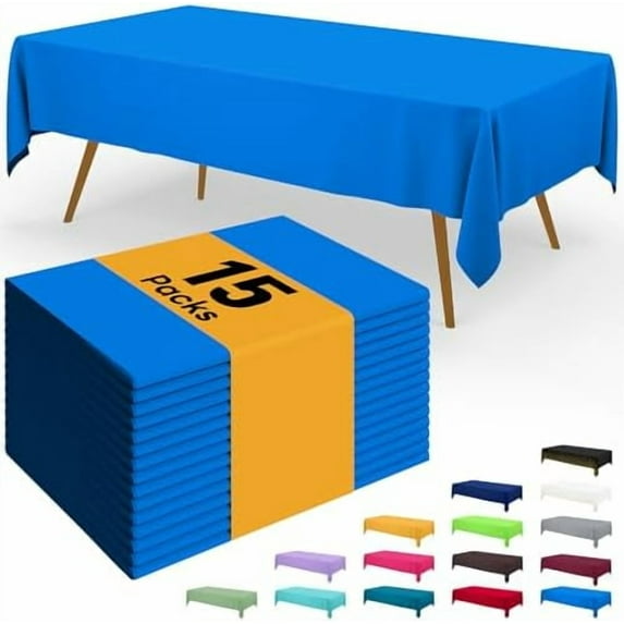 Disposable Table Cloth - 15 Pack, 54 x 108 Inch Waterproof Rectangle ...