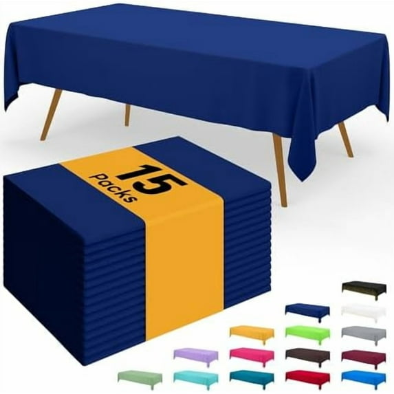 Disposable Table Cloth - 15 Pack, 54 x 108 Inch Waterproof Rectangle ...