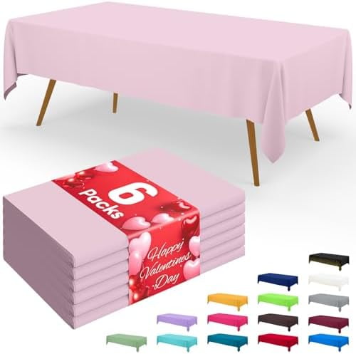 Disposable Table Cloth - 6 Pack, 54 x 108 Inch Waterproof Rectangle ...